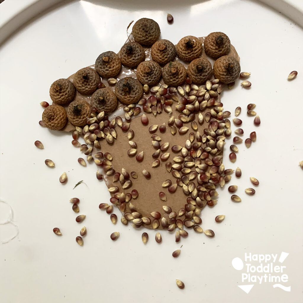 Bean Mosaic Fall Crafts - Happy Toddler Playtime