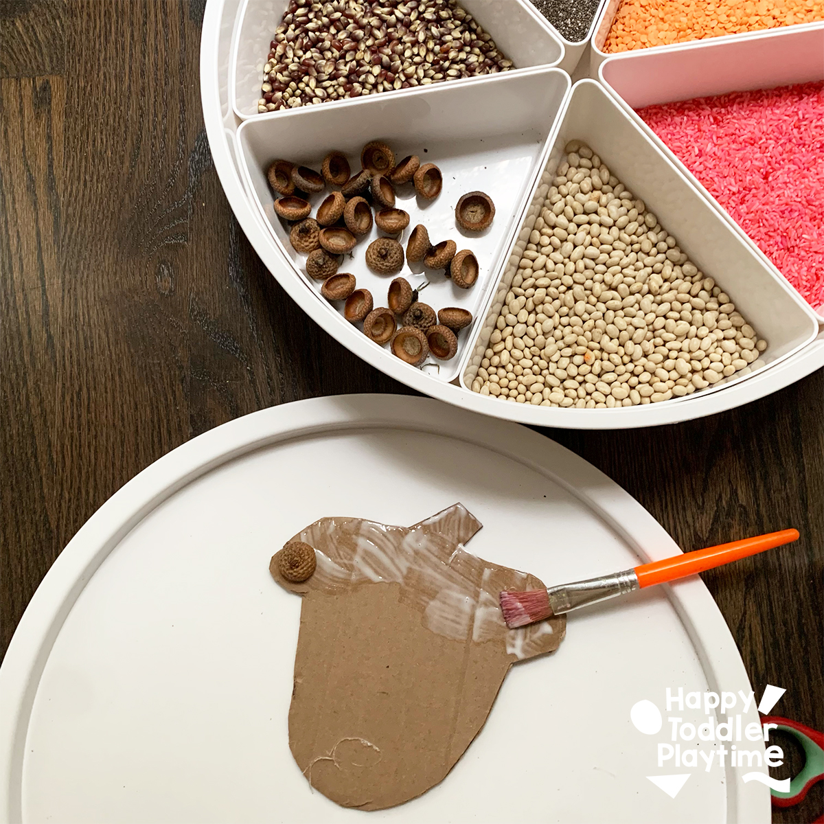 Bean Mosaic Fall Crafts - Happy Toddler Playtime