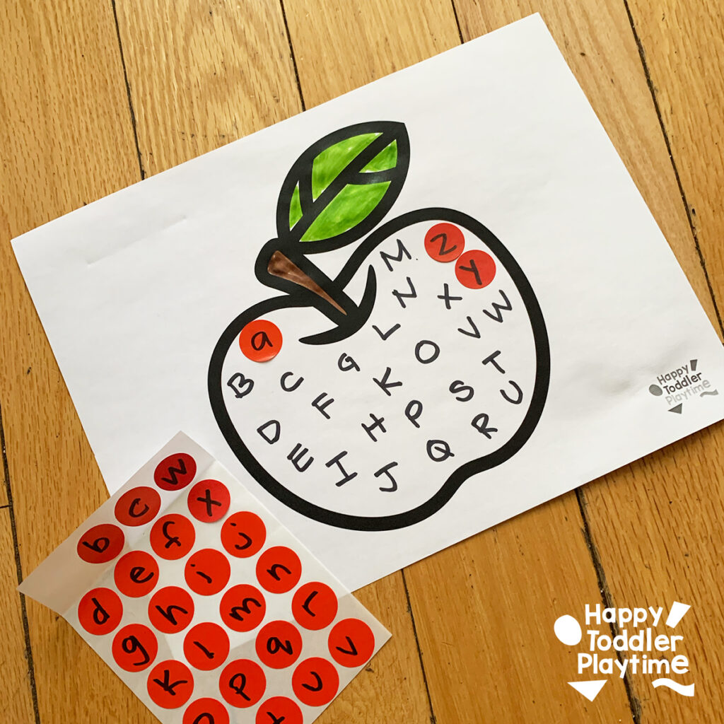 Dot Sticker Apple Activity - Happy Toddler Playtime