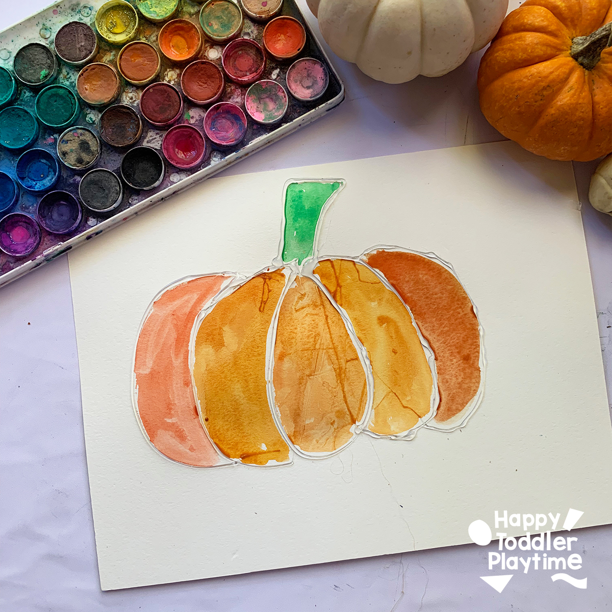 Hot Glue Gun Pumpkin Craft - Happy Toddler Playtime