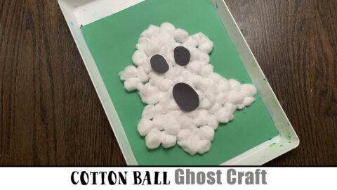 Cotton Ball Ghost Craft - Happy Toddler Playtime