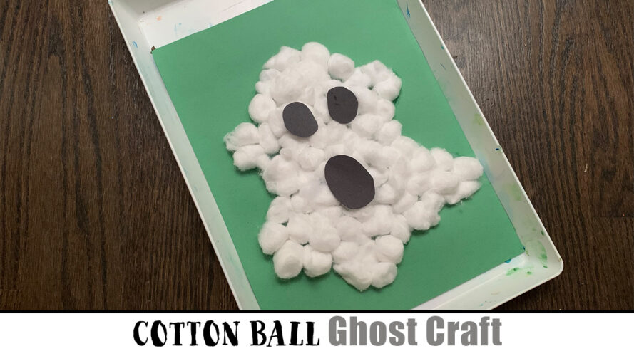 Cotton Ball Ghost Craft - Happy Toddler Playtime
