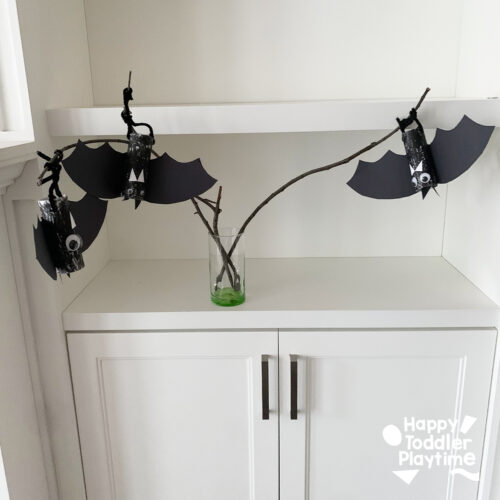 Hanging Toilet Paper Roll Bat Craft for Kids - Happy Toddler Playtime