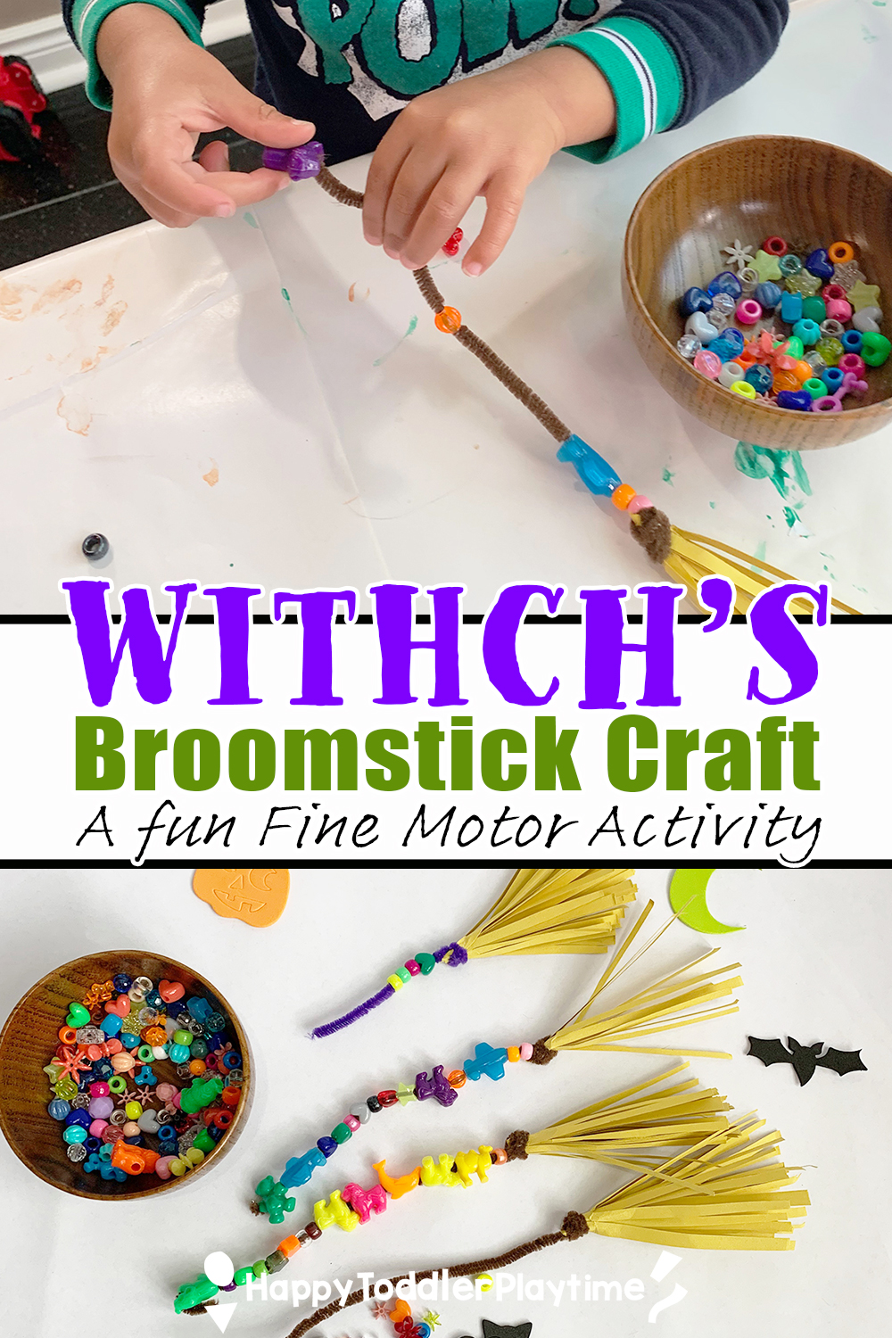Witch's Broomstick Craft: A Fun Fine Motor Activity - Happy Toddler ...