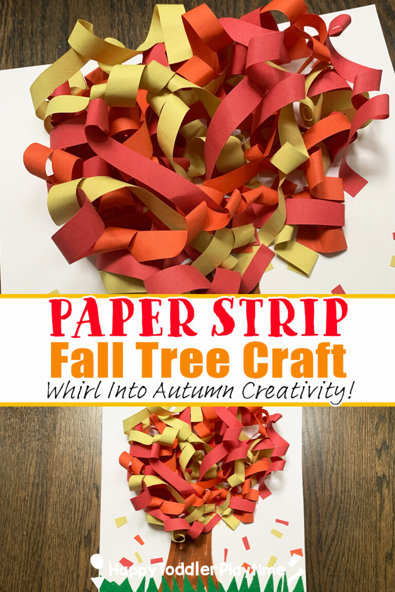 Paper Strip Fall Tree Craft - Happy Toddler Playtime
