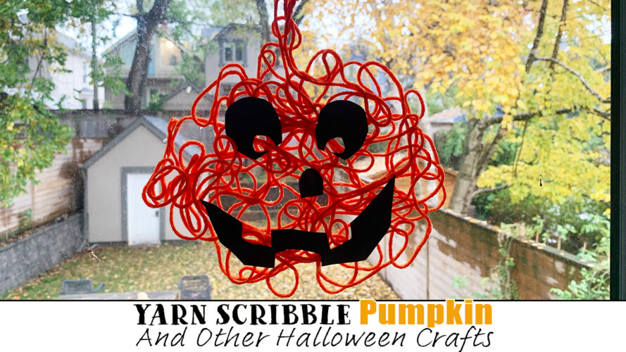 Scribble Yarn Pumpkin Craft - Happy Toddler Playtime