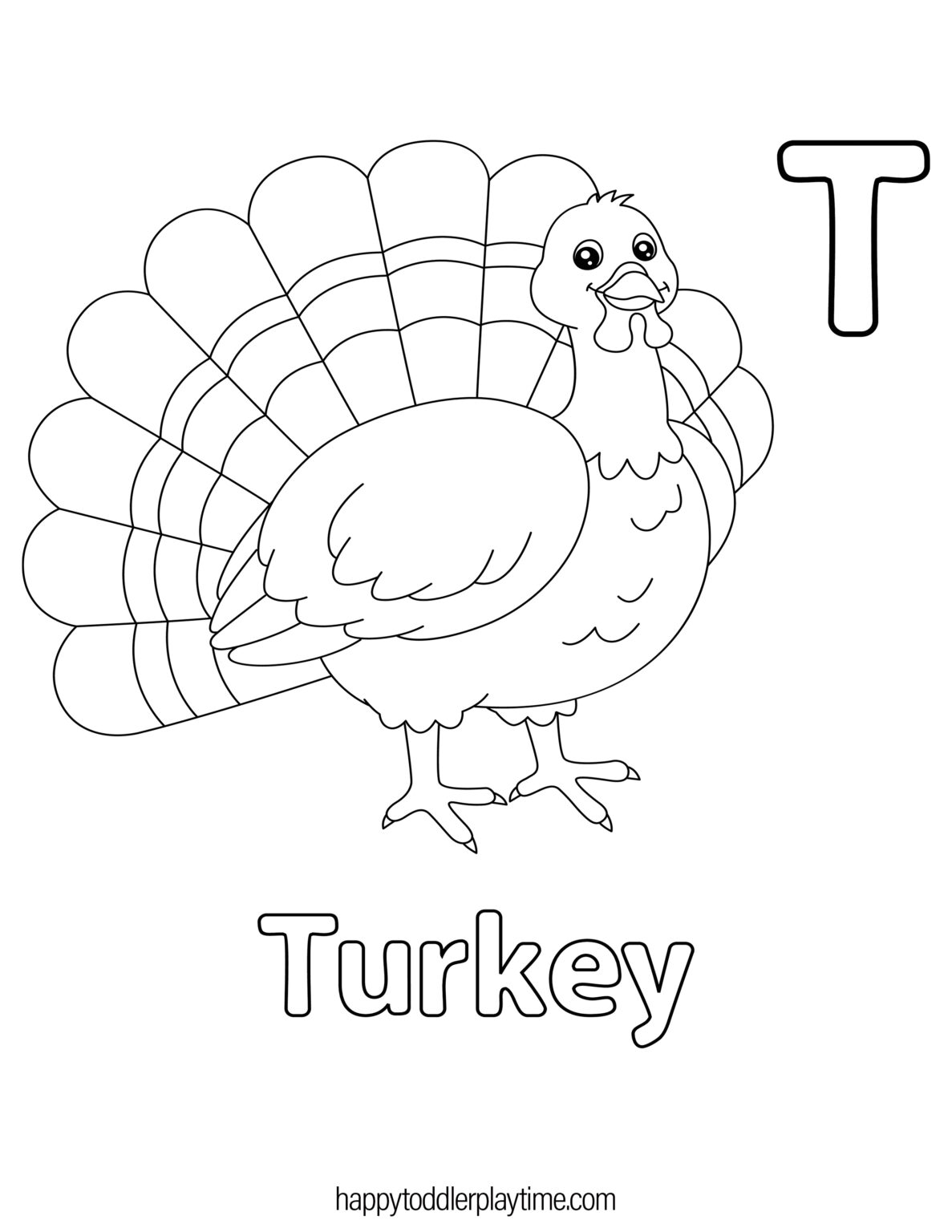Free Printable Turkey Coloring Pages for Kids - Happy Toddler Playtime