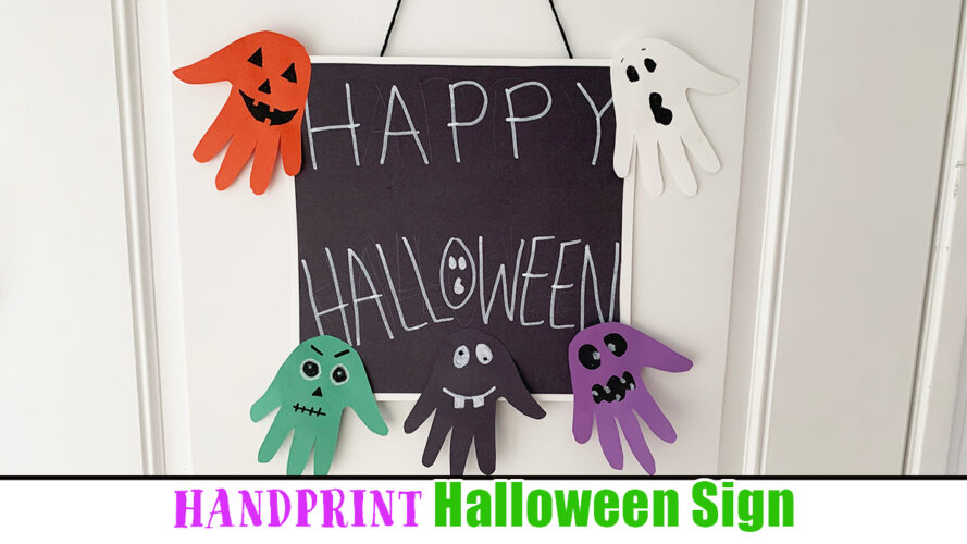 Halloween Handprint Sign - Happy Toddler Playtime