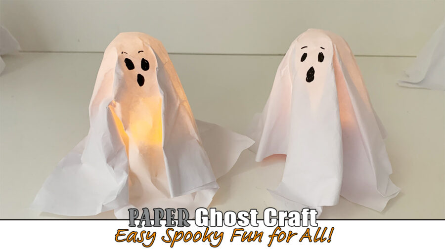 Easy Paper Ghost Craft - Happy Toddler Playtime