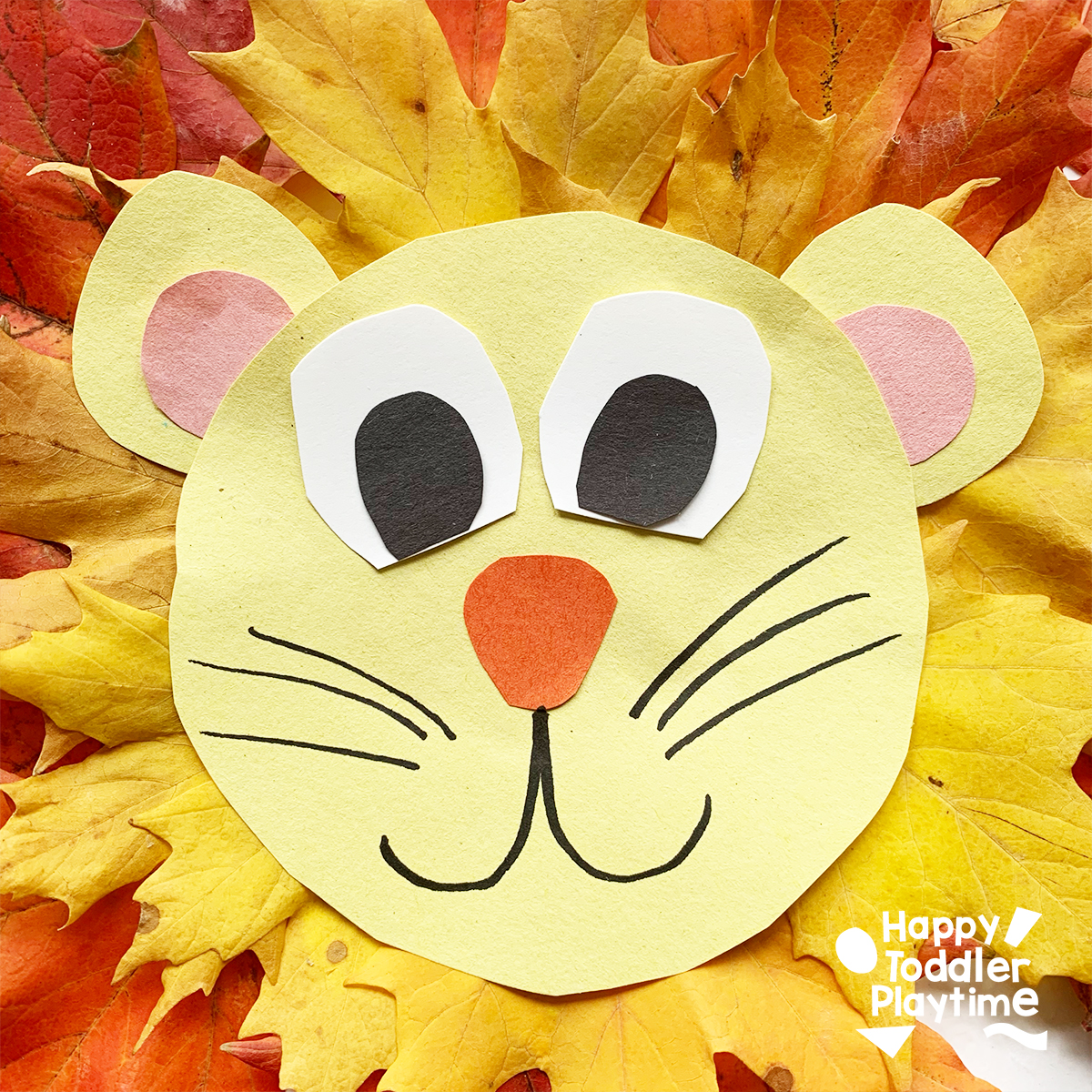 Lion Leaf Craft - Happy Toddler Playtime
