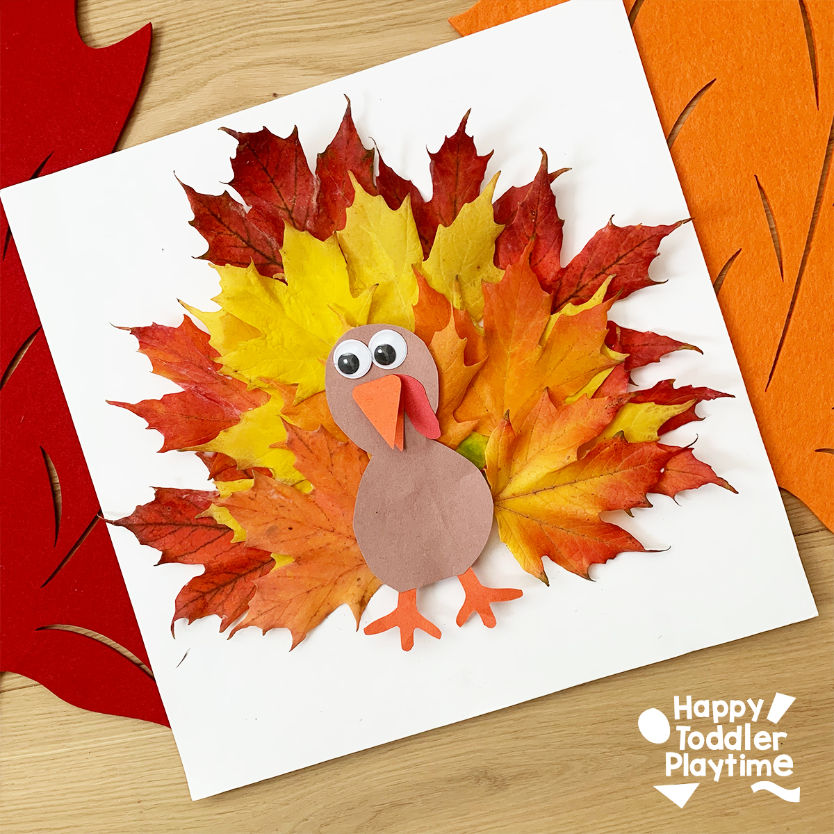 Leaf Turkey Craft for Kids - Happy Toddler Playtime