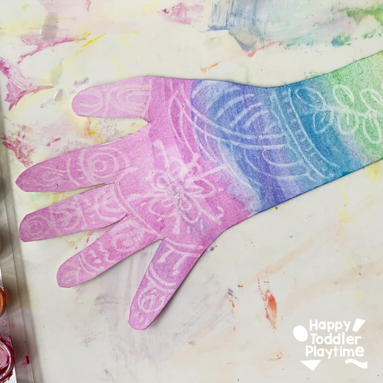 Crayon Resist Henna Art for Kids - Happy Toddler Playtime