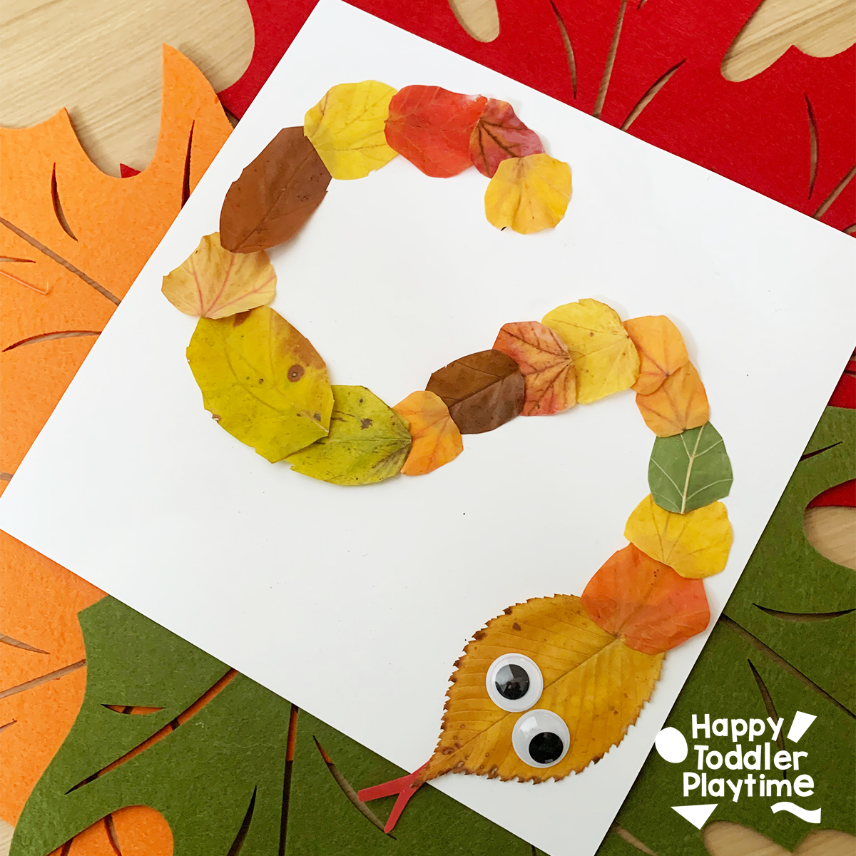 Leaf Snake Craft - Happy Toddler Playtime