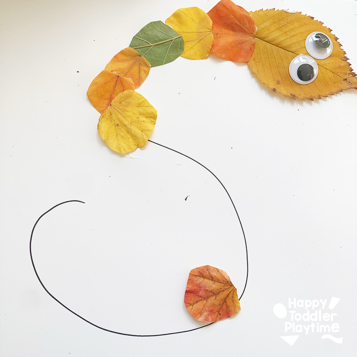 Leaf Snake Craft - Happy Toddler Playtime