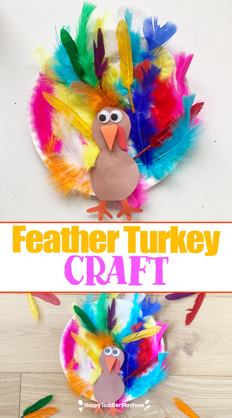 Feather Turkey Craft - Happy Toddler Playtime