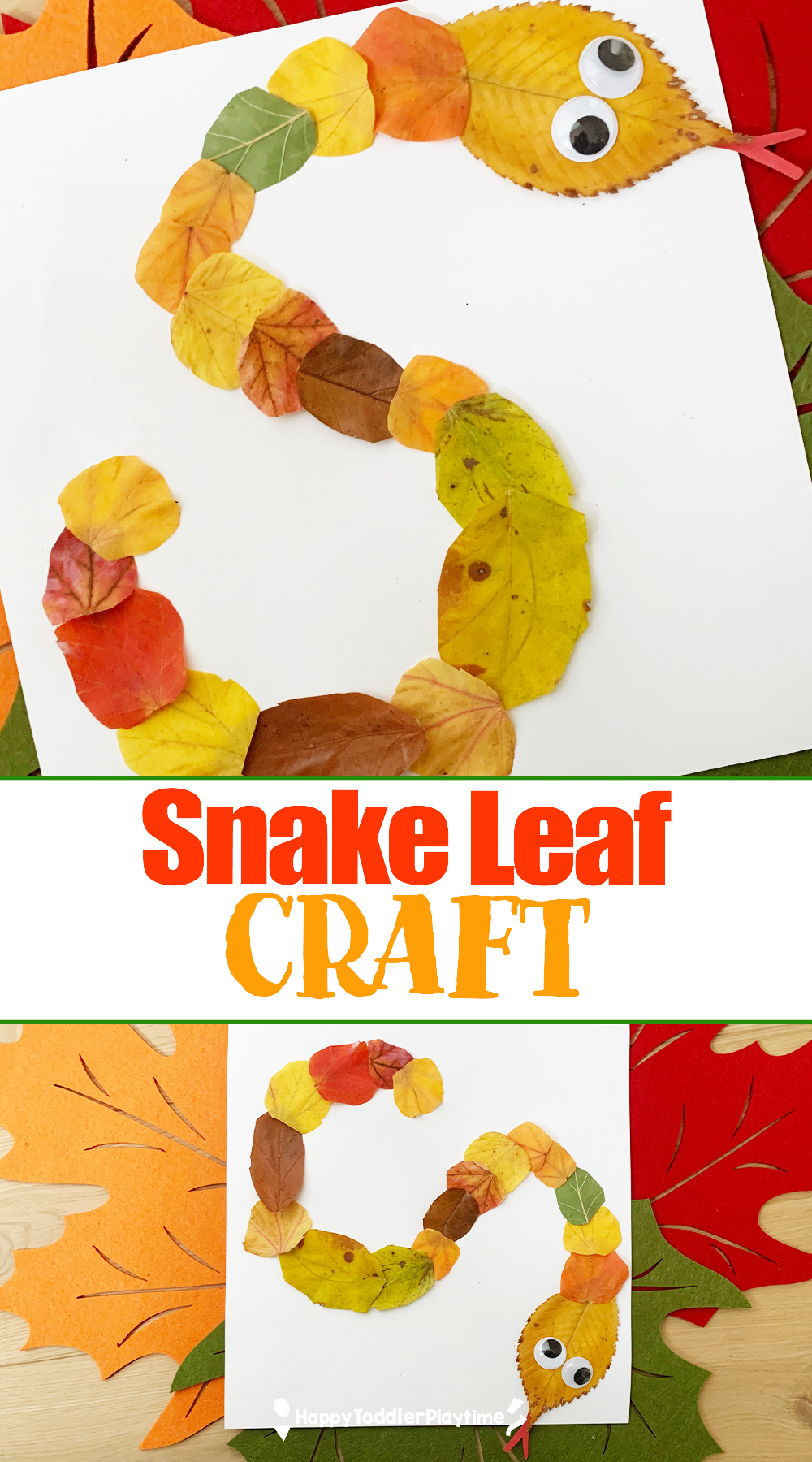 Leaf Snake Craft - Happy Toddler Playtime