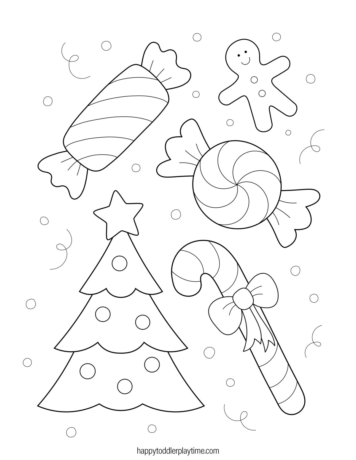 Free Printable Candy Cane Coloring Pages For Kids - Happy Toddler Playtime