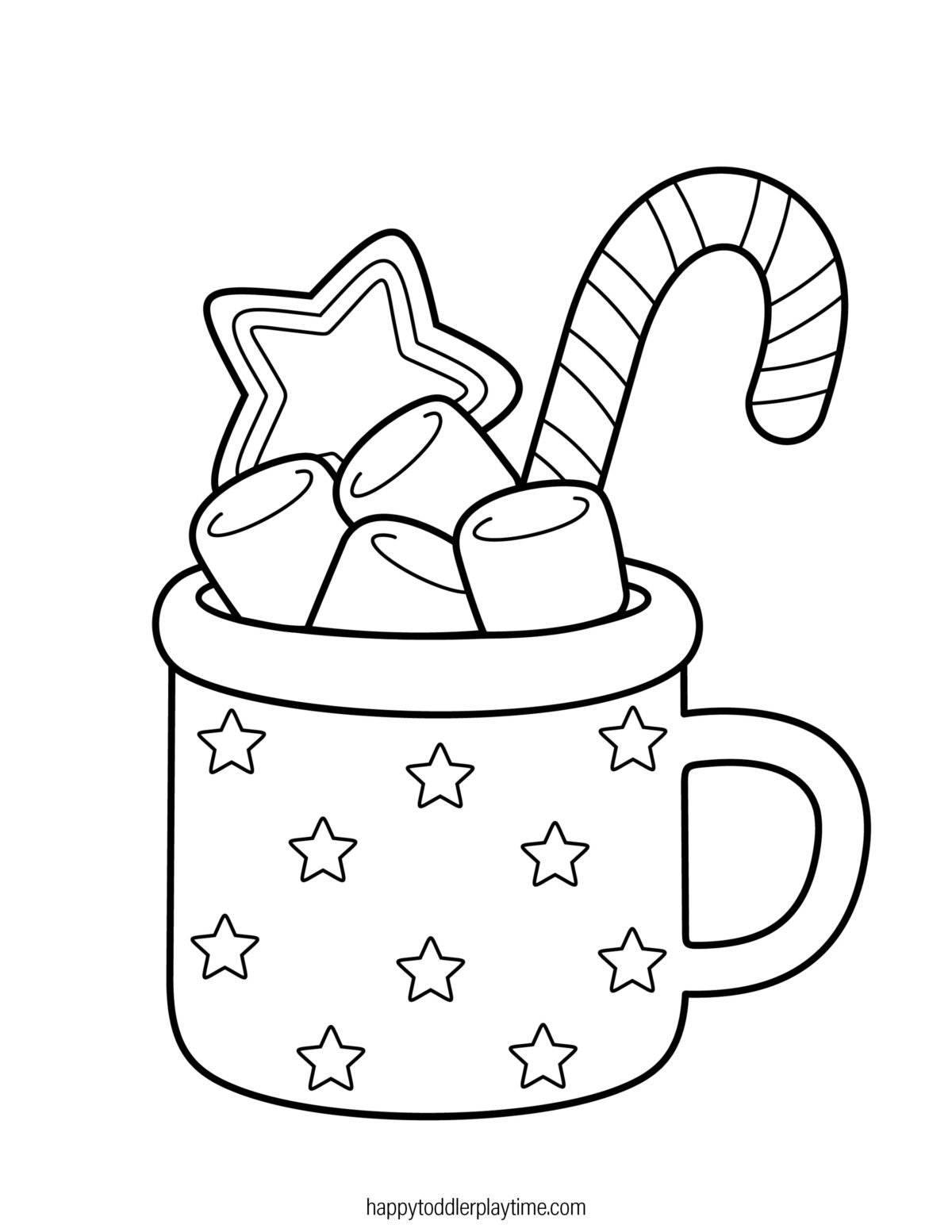 Free Printable Candy Cane Coloring Pages For Kids - Happy Toddler Playtime