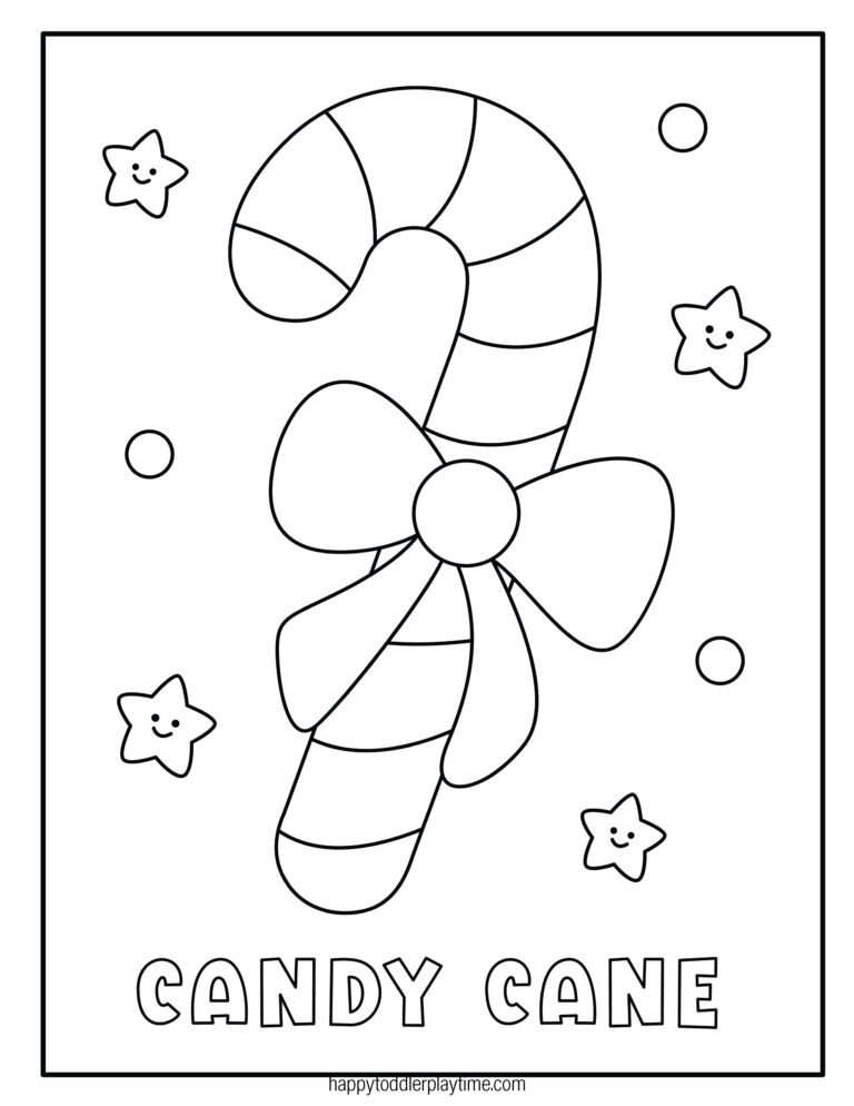 Free Printable Candy Cane Coloring Pages For Kids - Happy Toddler Playtime