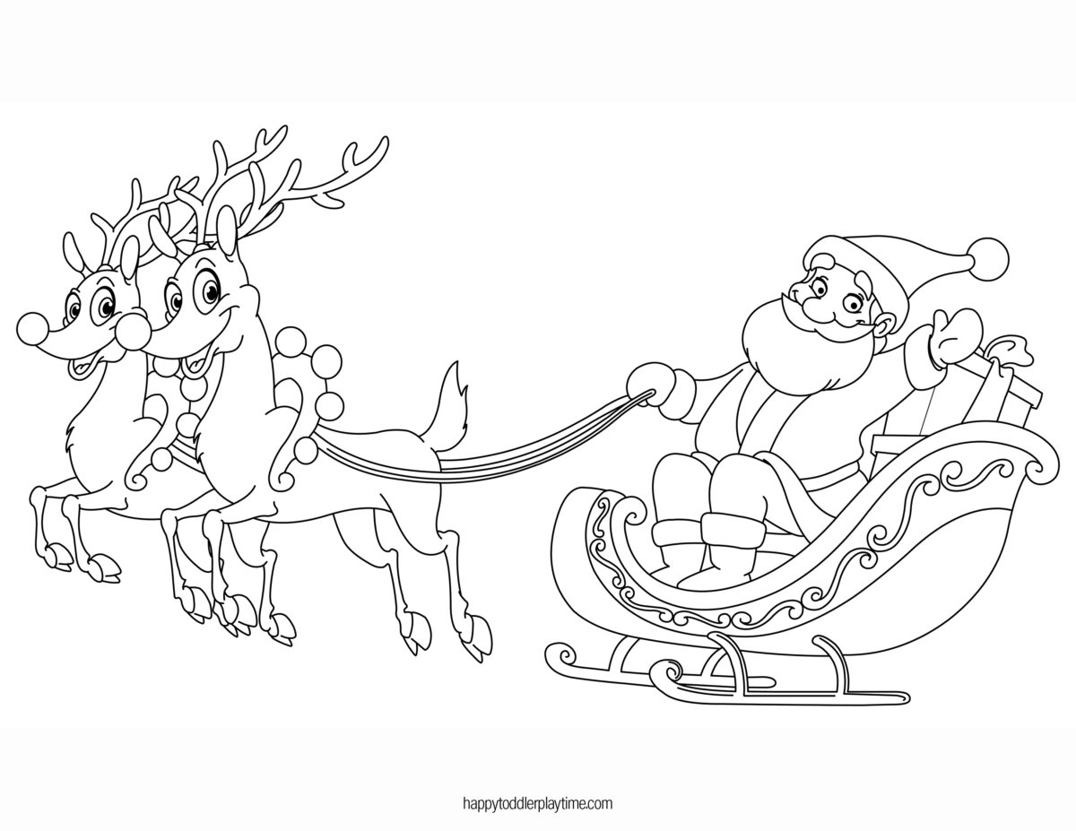 Free Printable Santa Coloring Pages: A Jolly Good Time! - Happy Toddler ...