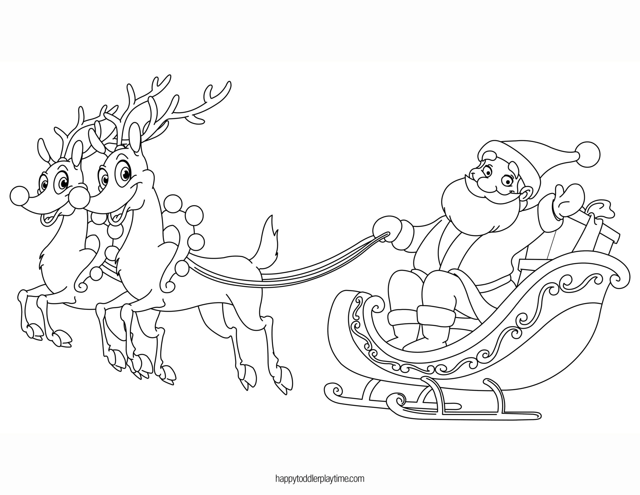 Free Printable Santa Coloring Pages for Kids - Happy Toddler Playtime