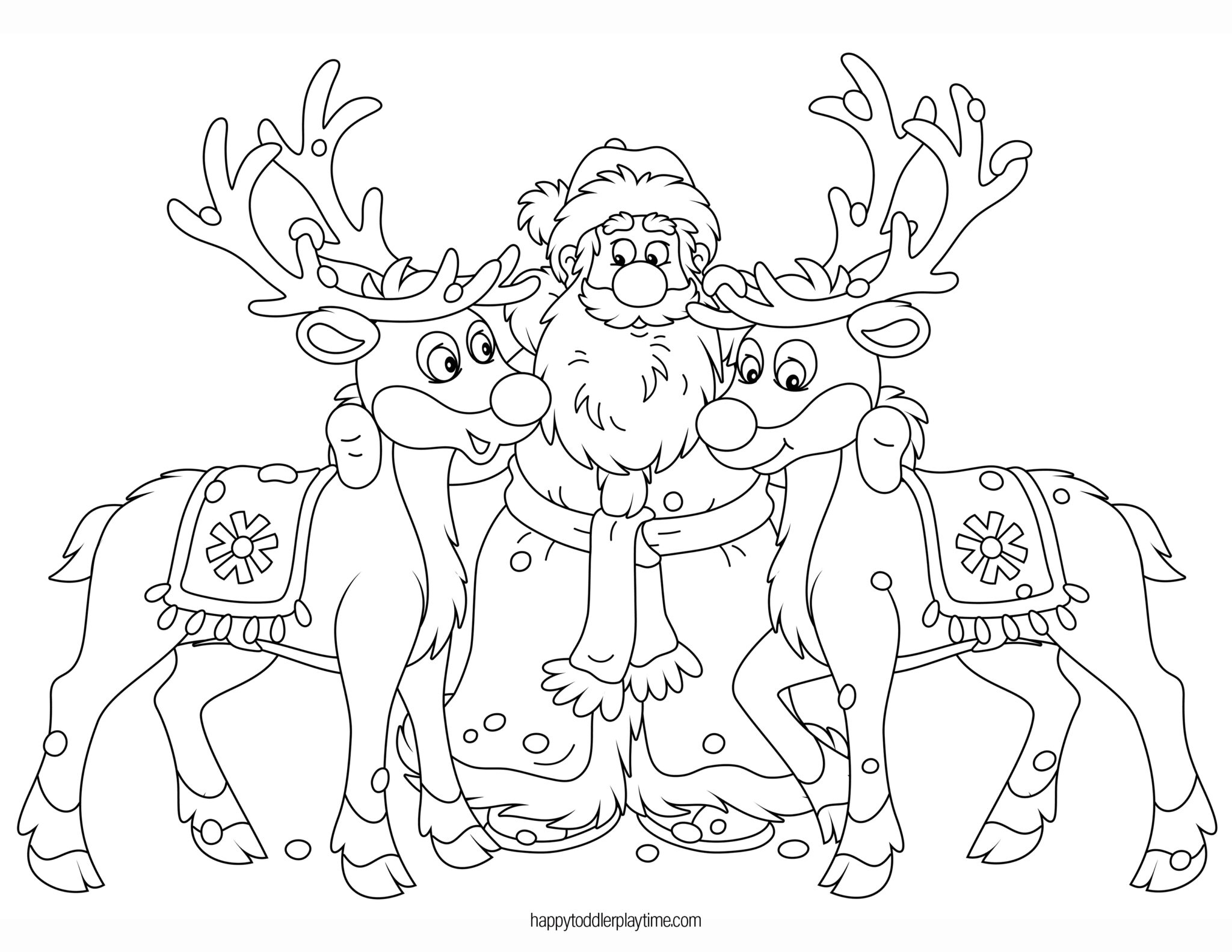 Free Printable Santa Coloring Pages: A Jolly Good Time! - Happy Toddler ...