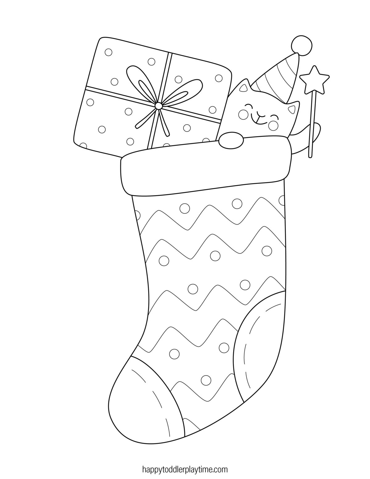 Free Printable Christmas Stocking Coloring Pages - Happy Toddler Playtime