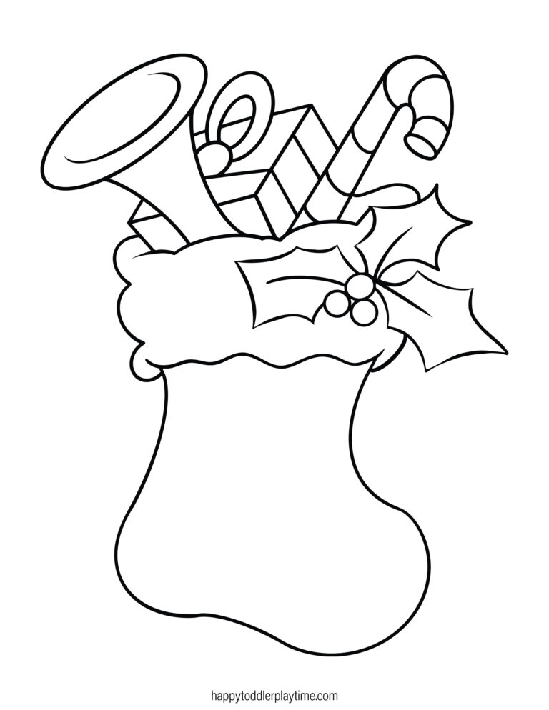 Free Printable Christmas Stocking Coloring Pages - Happy Toddler Playtime