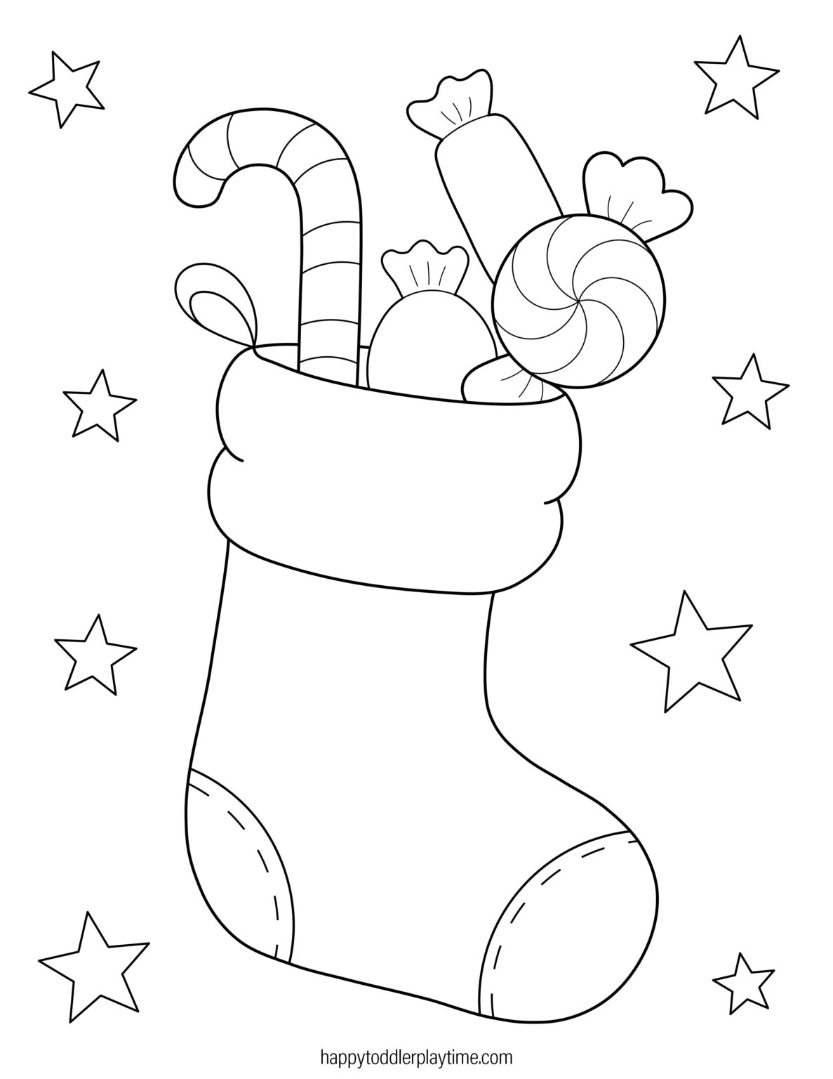 Free Printable Christmas Stocking Coloring Pages - Happy Toddler Playtime