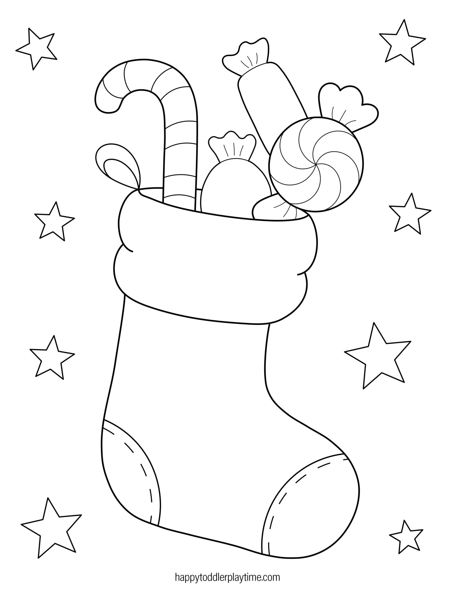 Free Printable Christmas Stocking Coloring Pages - Happy Toddler Playtime