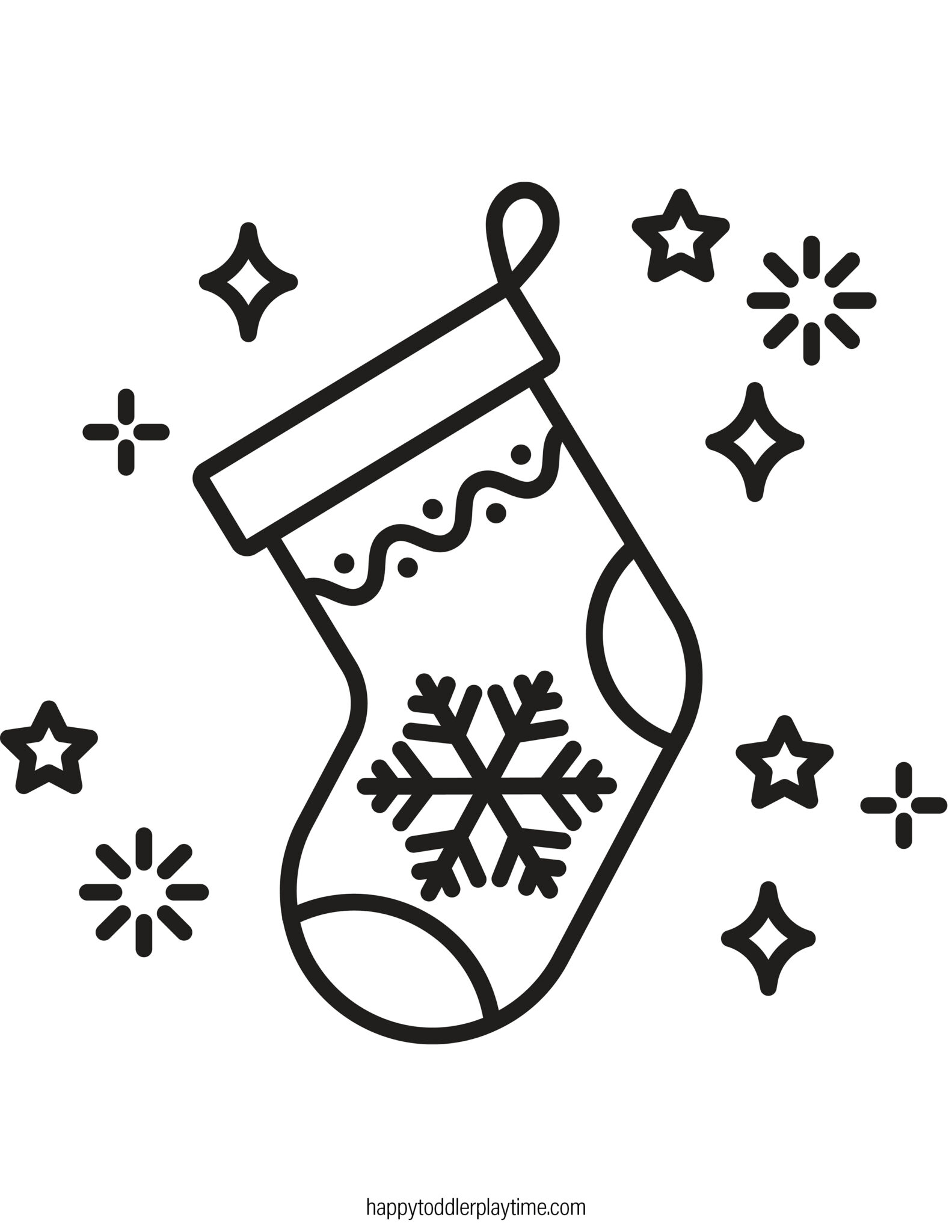 Free Printable Christmas Stocking Coloring Pages - Happy Toddler Playtime