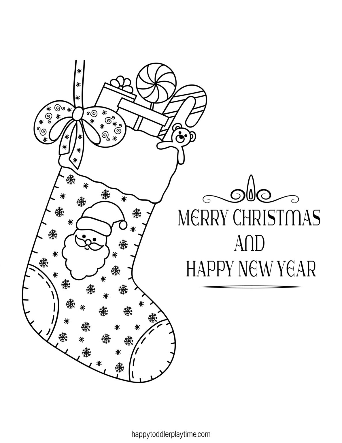 Free Printable Christmas Stocking Coloring Pages - Happy Toddler Playtime