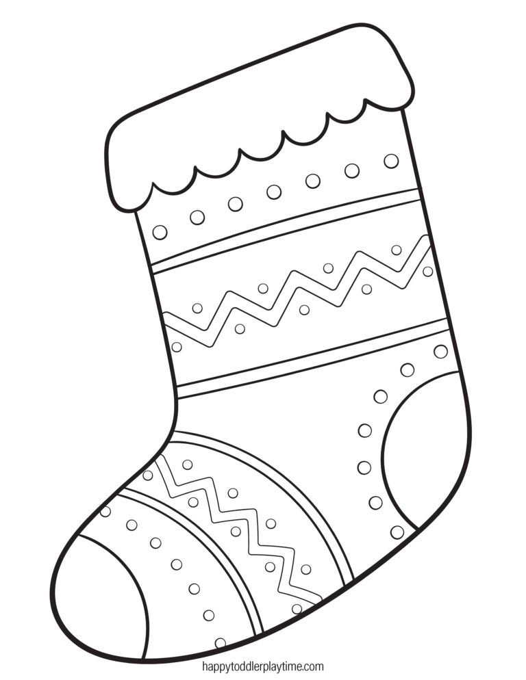 Free Printable Christmas Stocking Coloring Pages - Happy Toddler Playtime