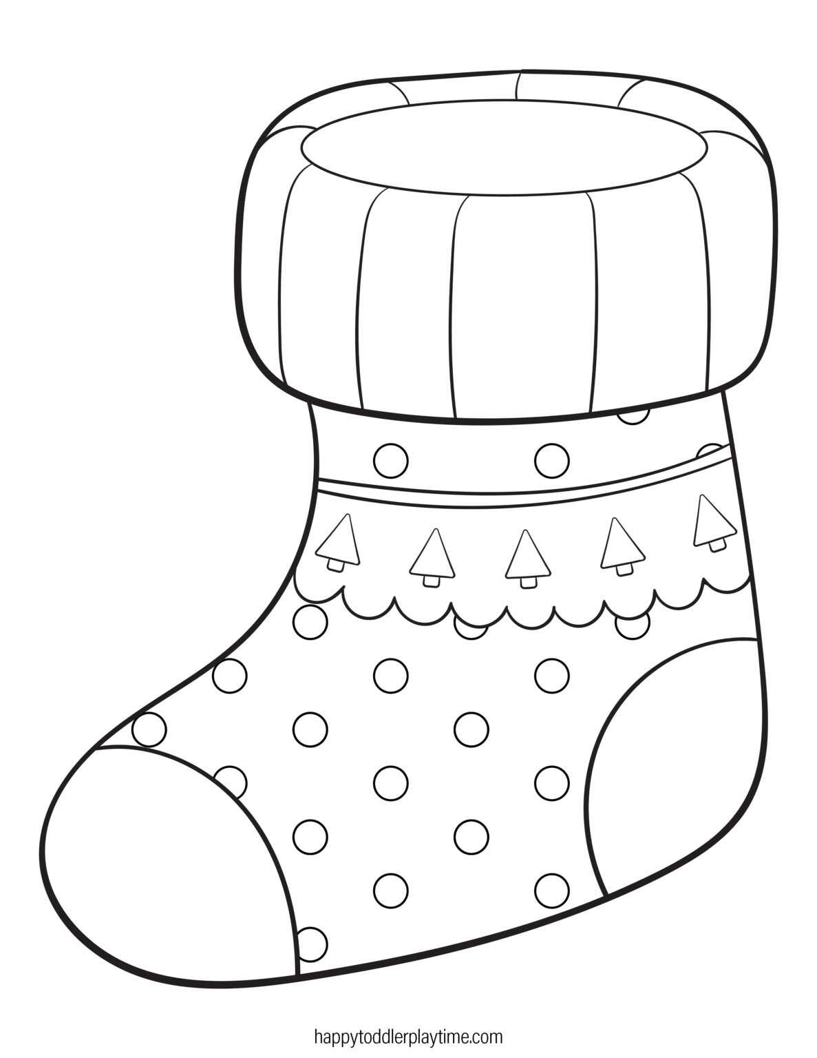 Free Printable Christmas Stocking Coloring Pages - Happy Toddler Playtime