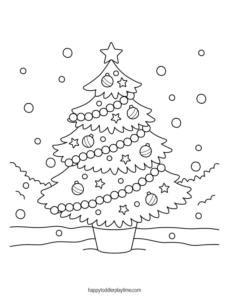 Free Printable Christmas Tree Coloring Pages: A Forest of Fun! - Happy ...