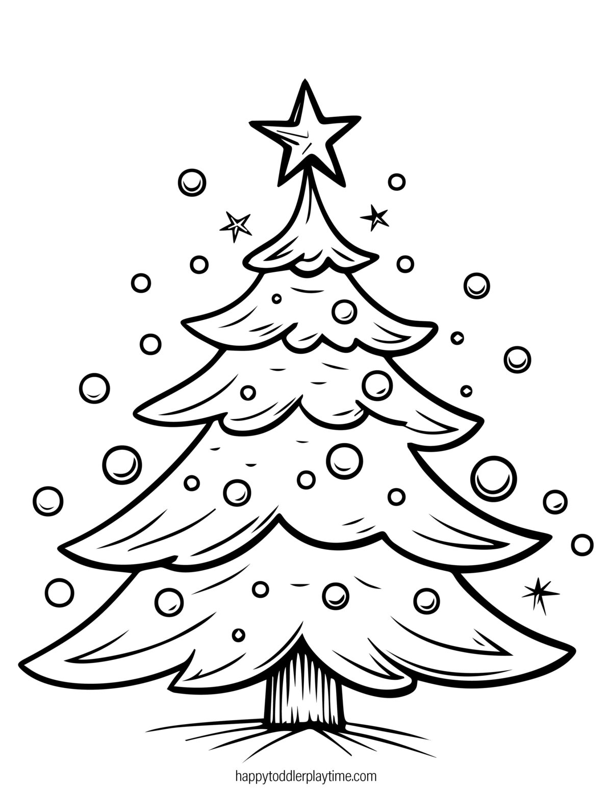 Free Printable Christmas Tree Coloring Pages: A Forest of Fun! - Happy ...
