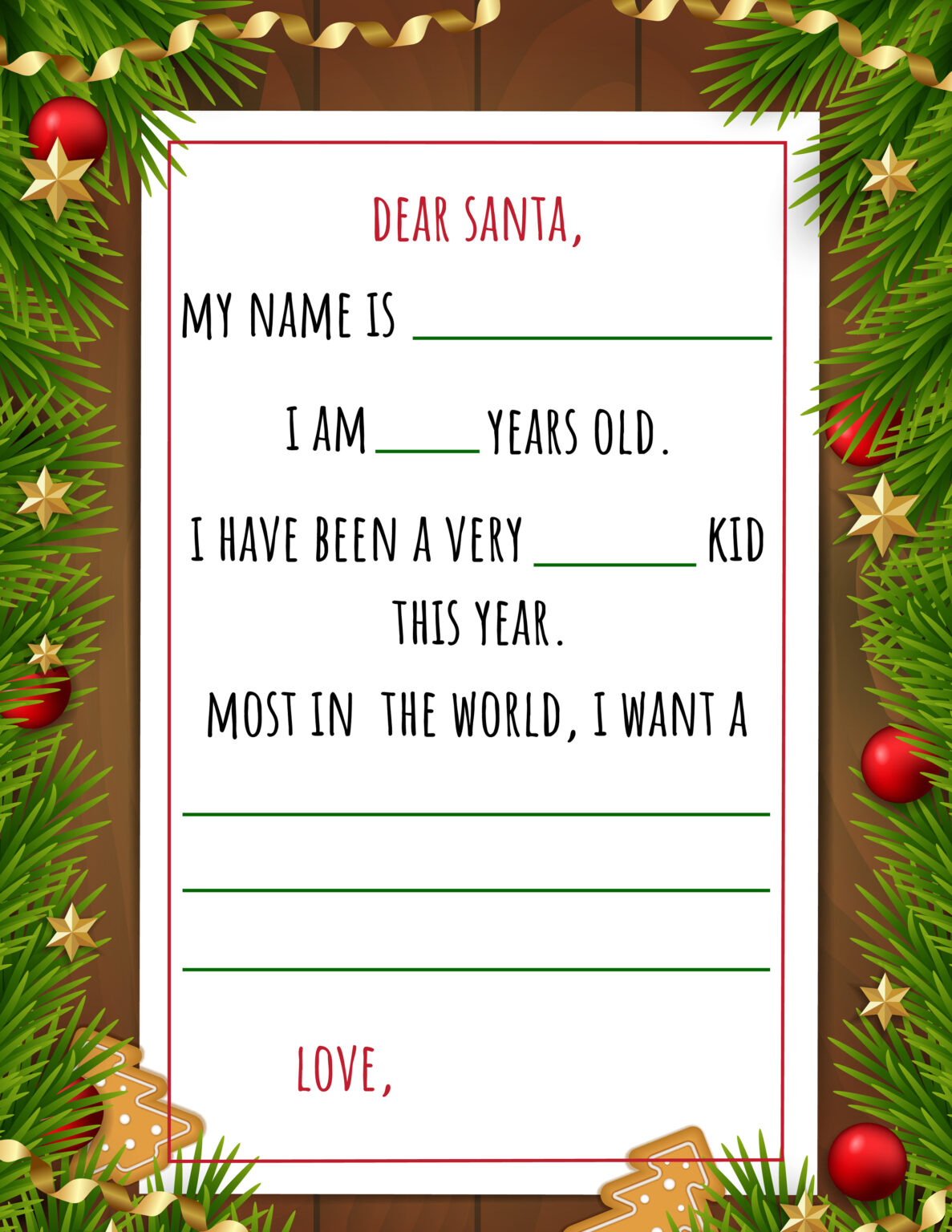 Free Printable Christmas Letters to Santa: A Magical Family Tradition ...