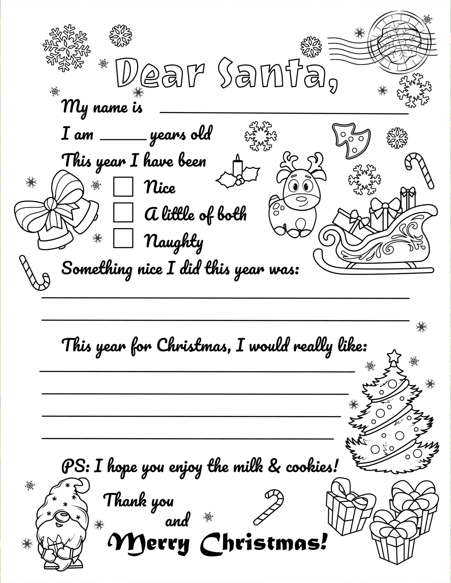 Free Printable Christmas Letters to Santa: A Magical Family Tradition ...