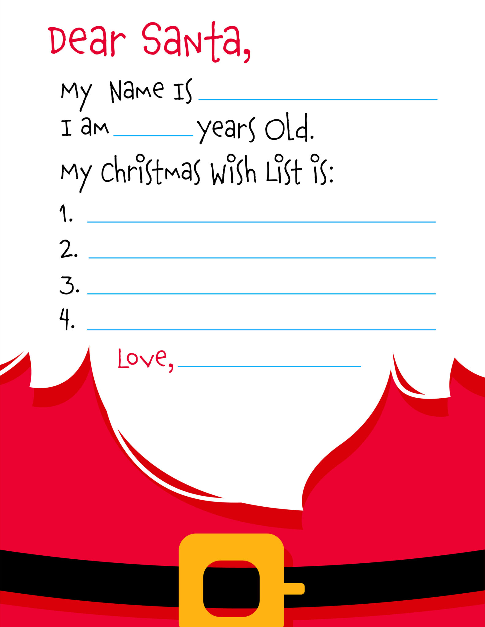 Free Printable Christmas Letters to Santa - Happy Toddler Playtime
