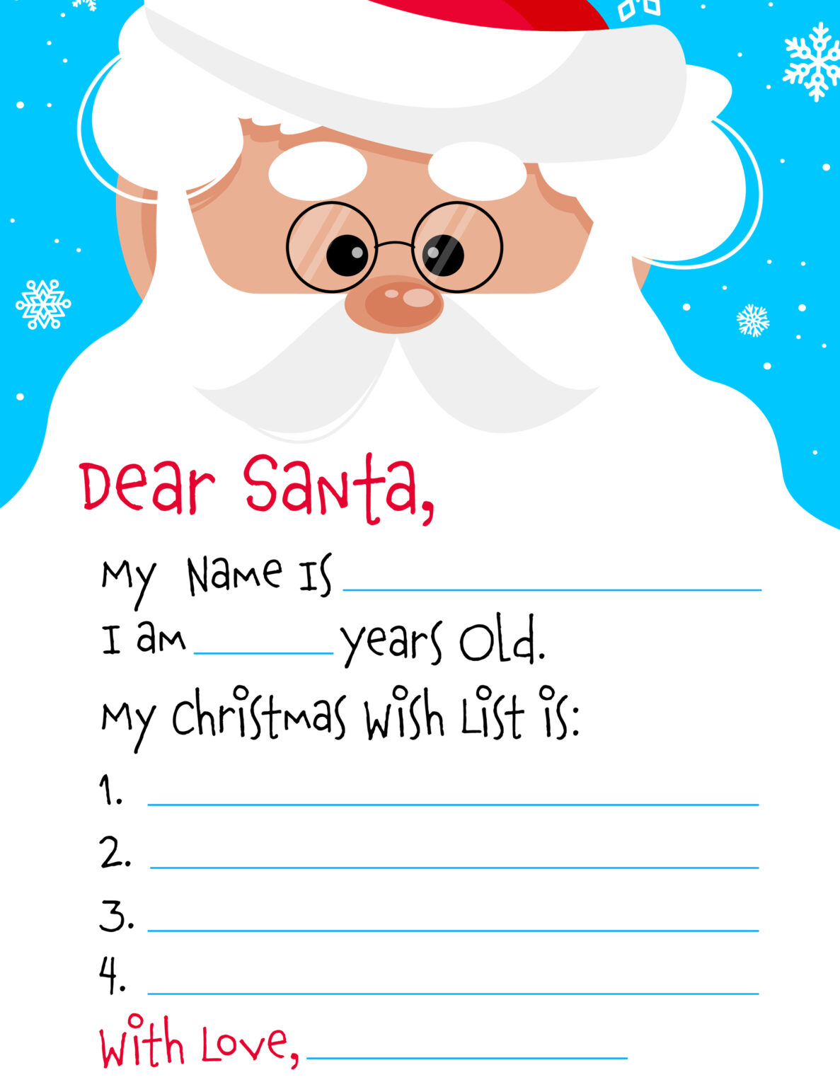 Free Printable Christmas Letters to Santa: A Magical Family Tradition ...
