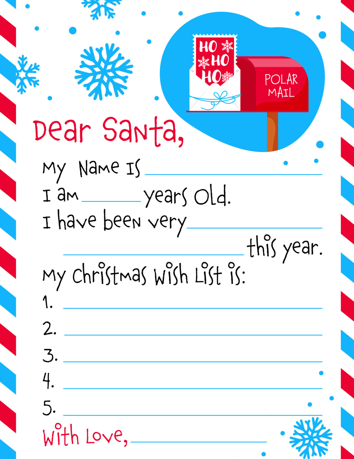 Free Printable Christmas Letters to Santa: A Magical Family Tradition ...