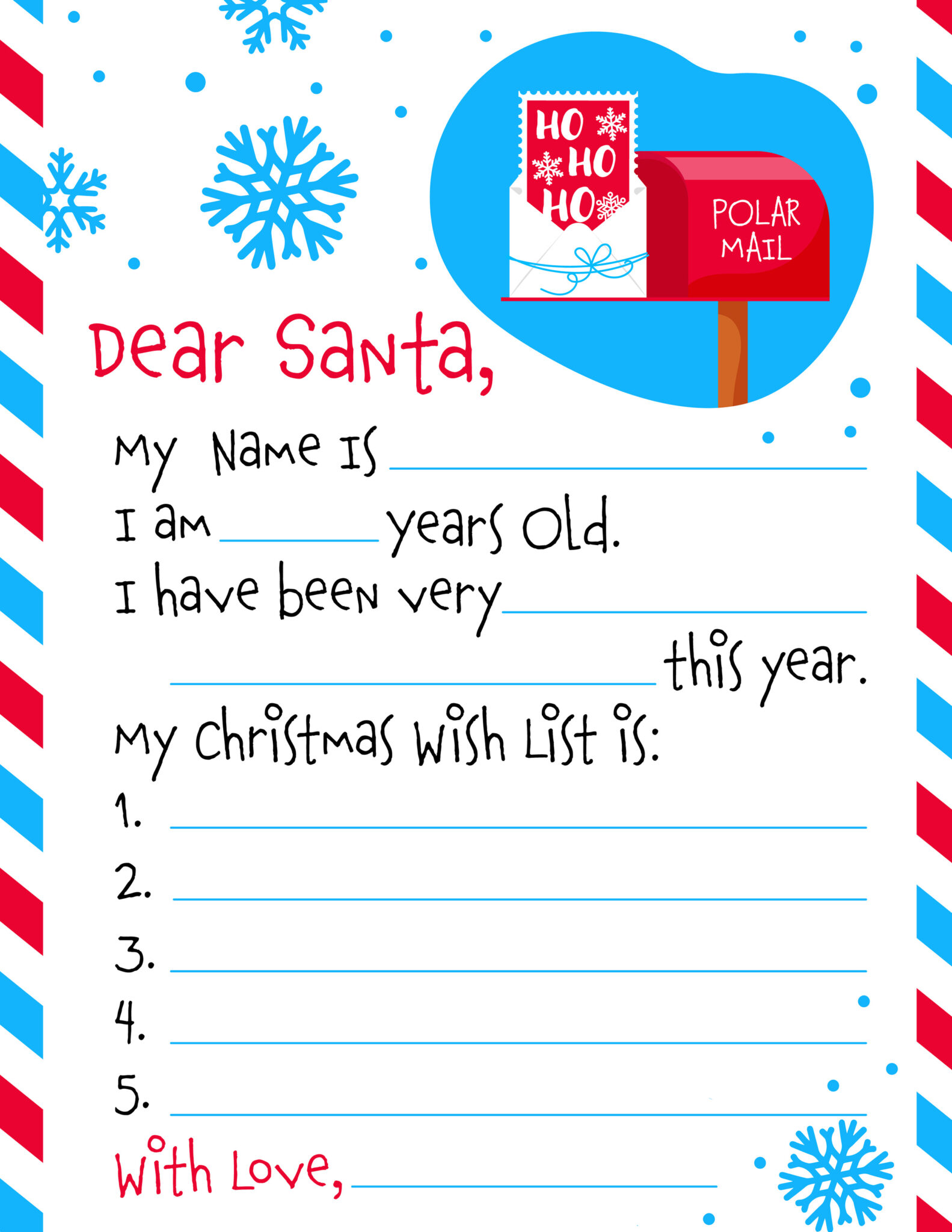 Free Printable Christmas Letters to Santa: A Magical Family Tradition ...
