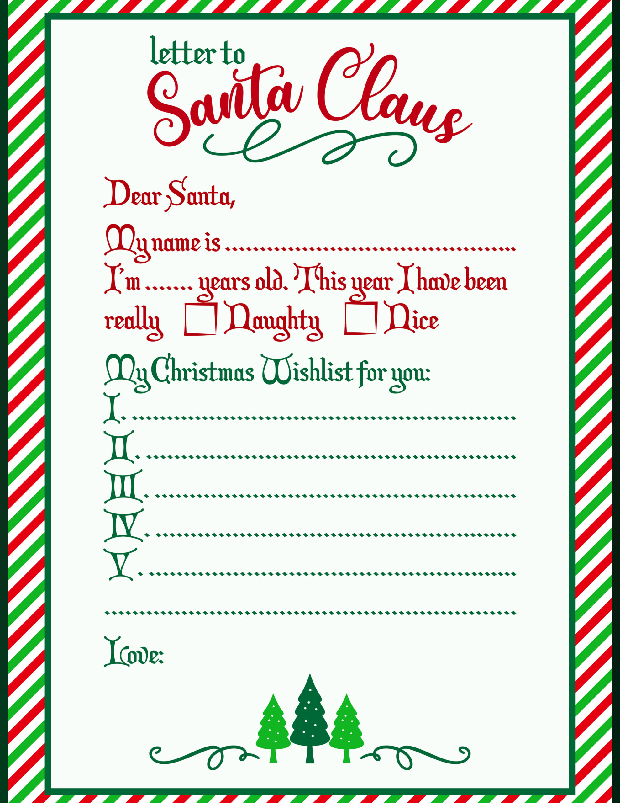 Free Printable Christmas Letters to Santa: A Magical Family Tradition ...