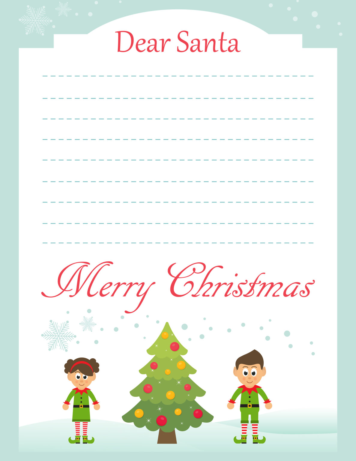 Free Printable Christmas Letters to Santa - Happy Toddler Playtime