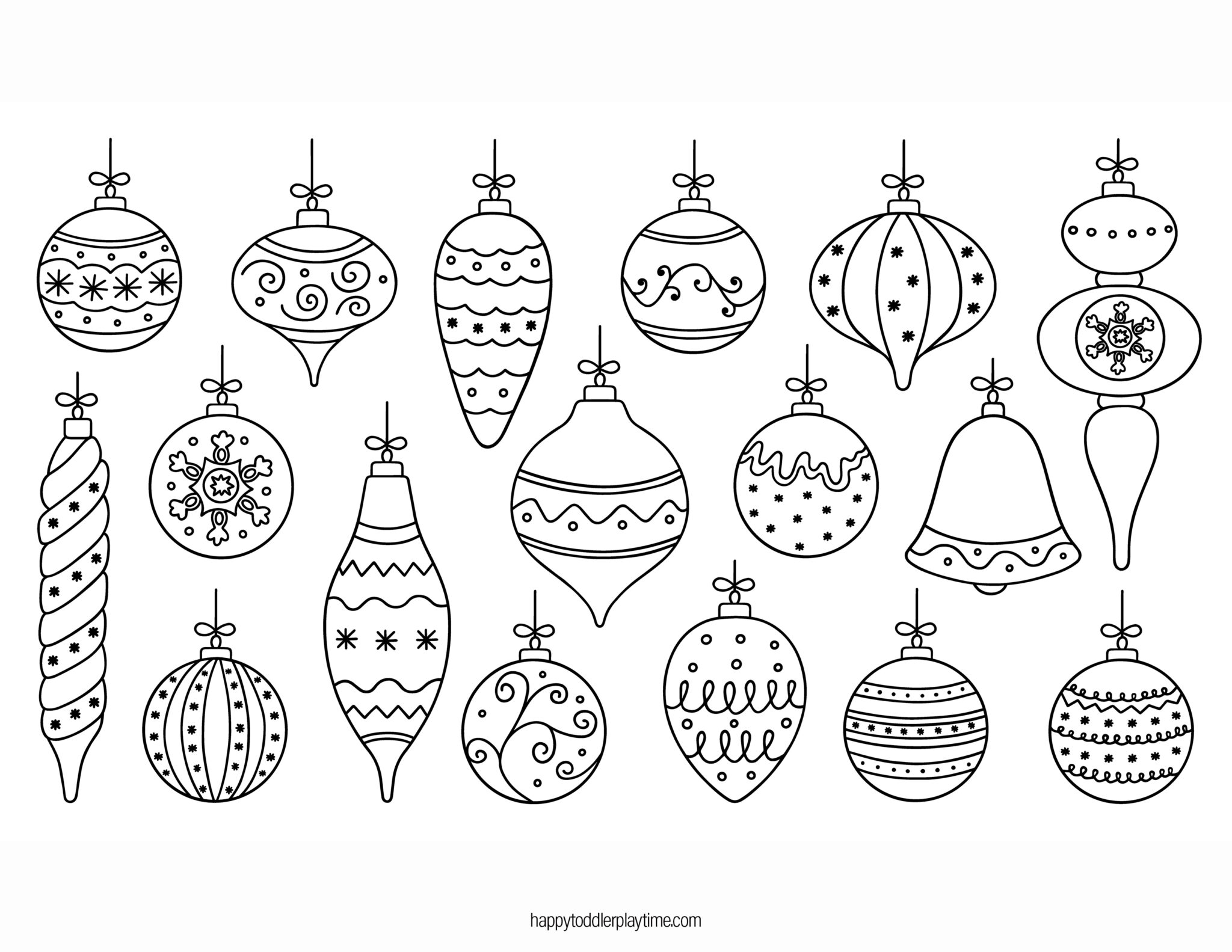 Free Printable Christmas Ornament Coloring Pages - Happy Toddler Playtime