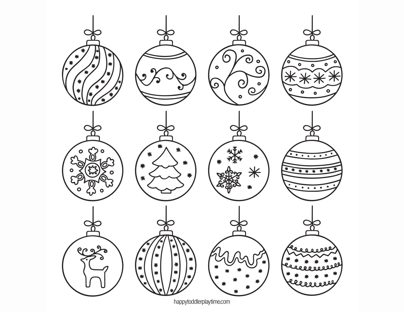 Free Printable Christmas Ornament Coloring Pages - Happy Toddler Playtime