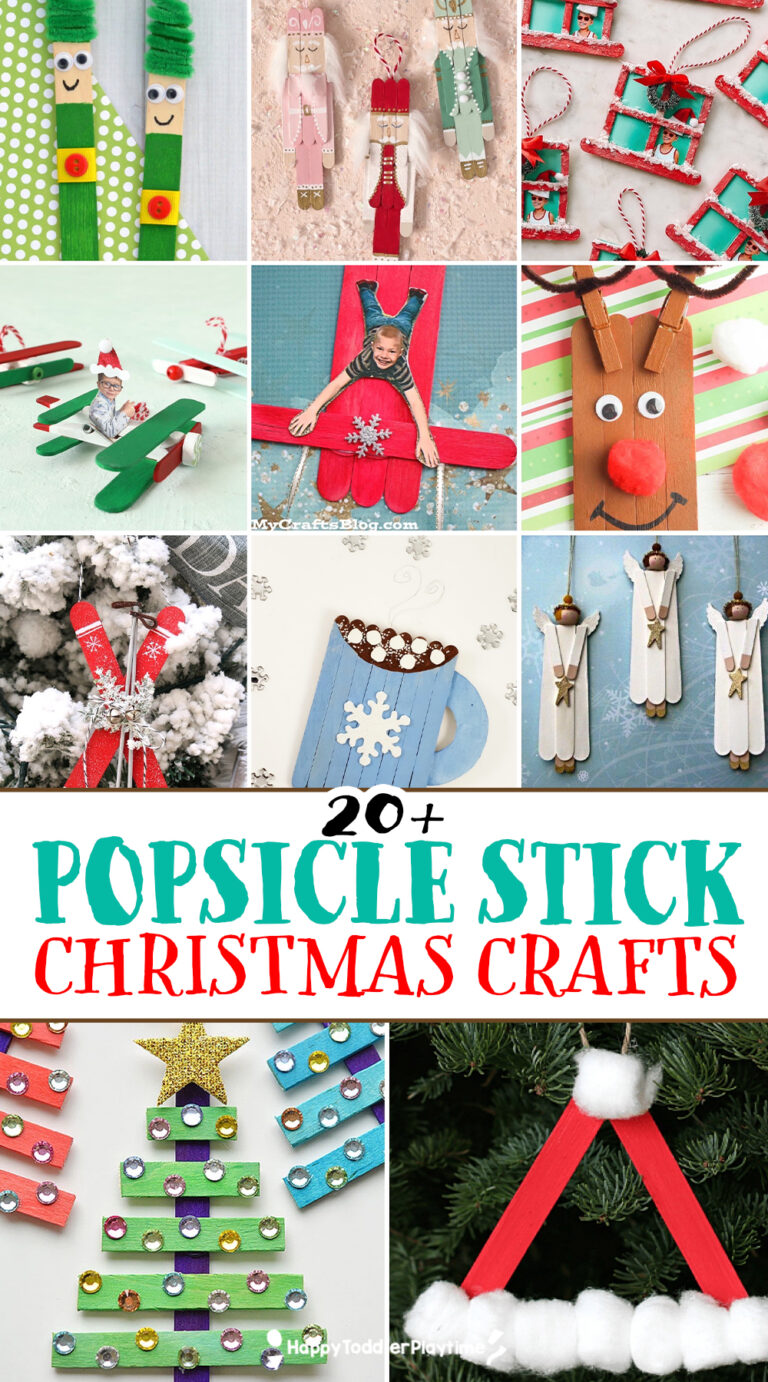 20+ Popsicle Stick Christmas Crafts for Kids - Happy Toddler Playtime