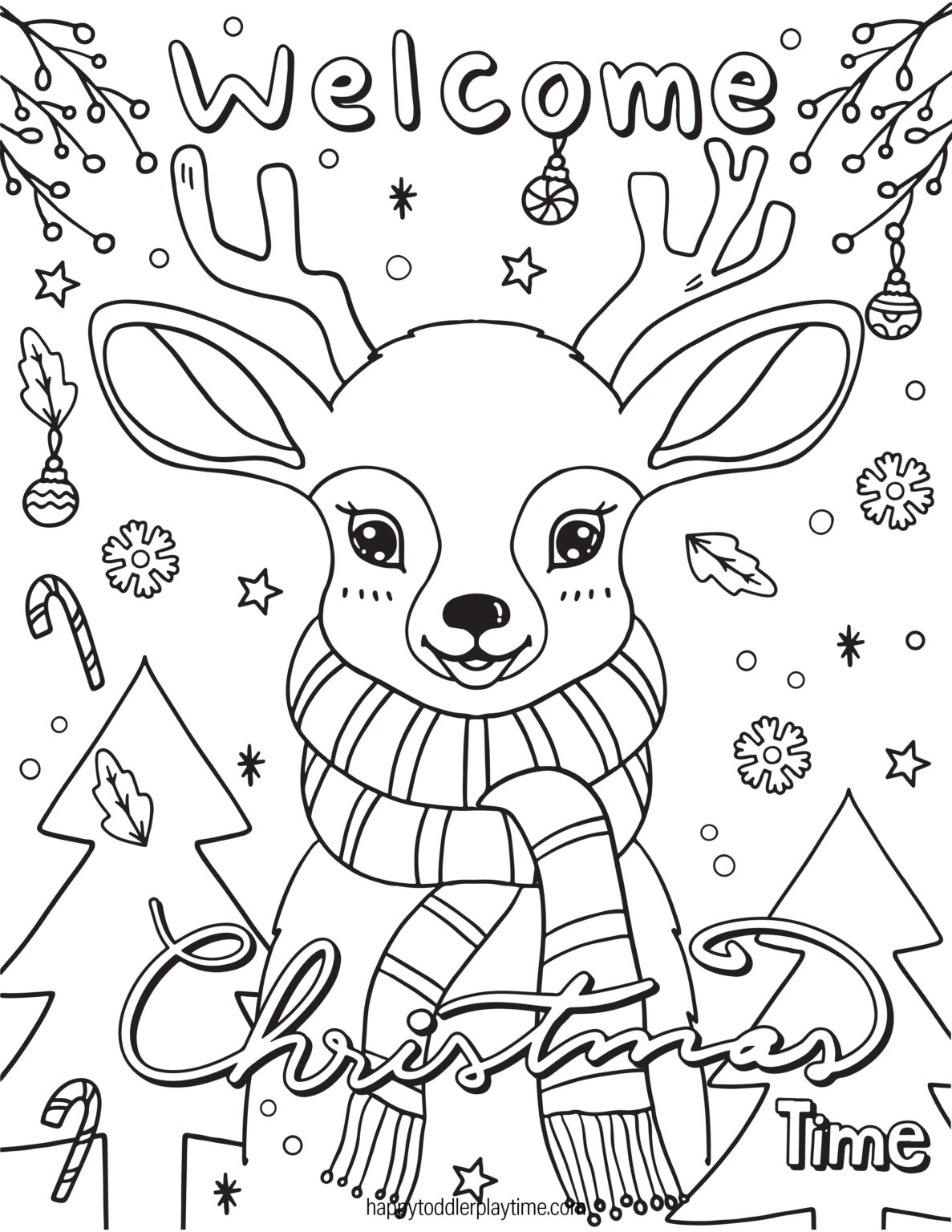 Free Printable Christmas Reindeer Coloring Pages: Dash into Holiday Fun ...