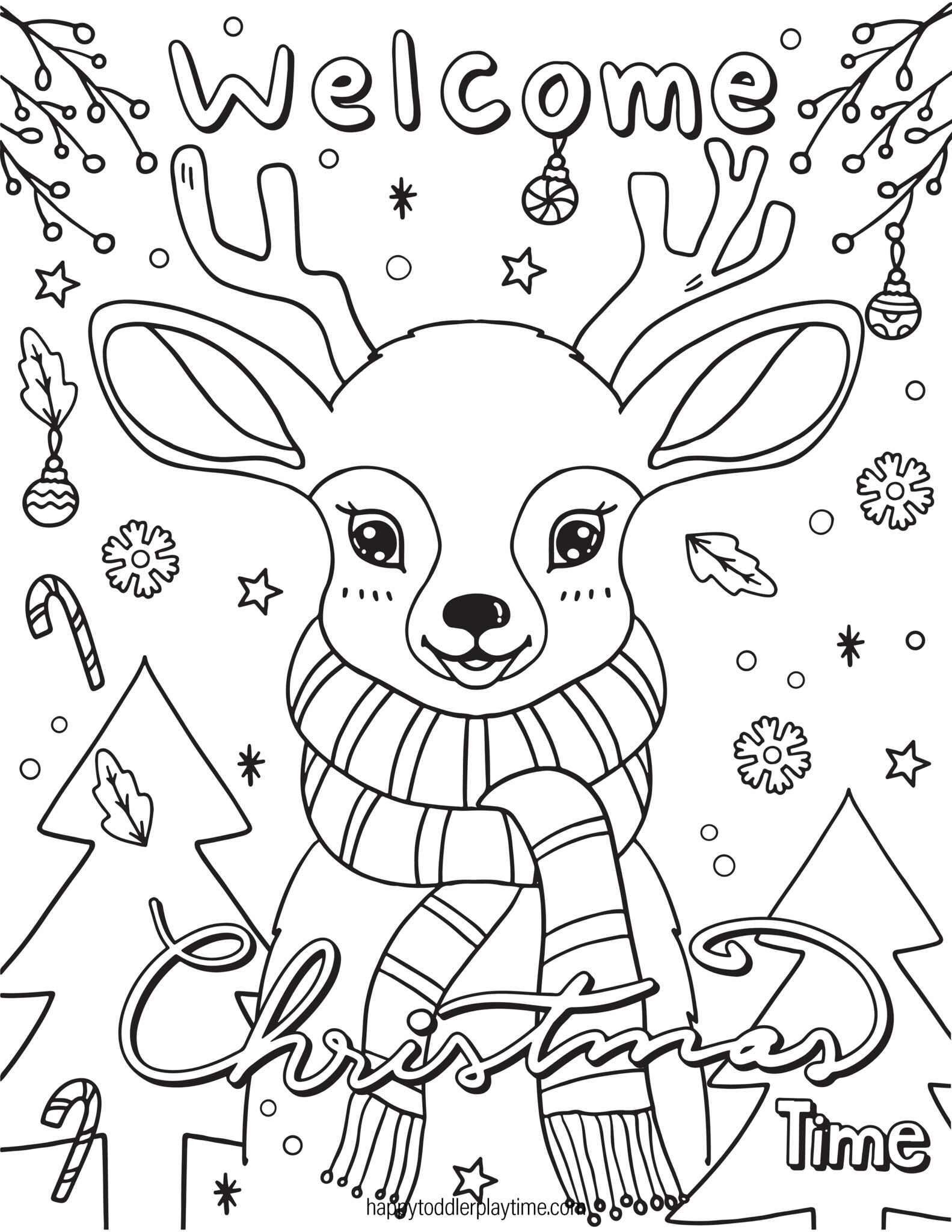 Free Printable Christmas Reindeer Coloring Pages: Dash into Holiday Fun ...