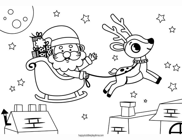 Free Printable Christmas Reindeer Coloring Pages: Dash into Holiday Fun ...